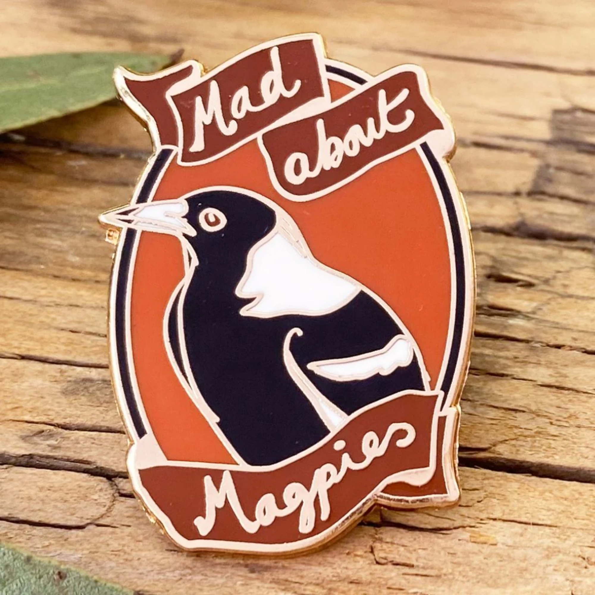 Australian jewellery - Mad about Magpies Enamel Pin